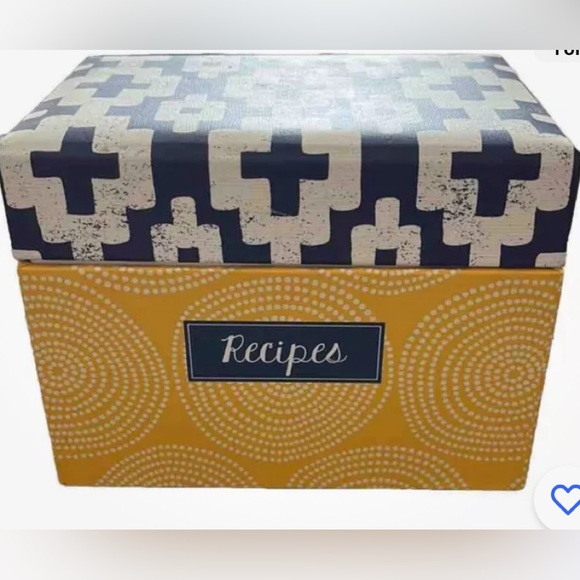 c.r. gibson | Kitchen | Recipe Box Yellow Blue White Pattern 6 2 ...